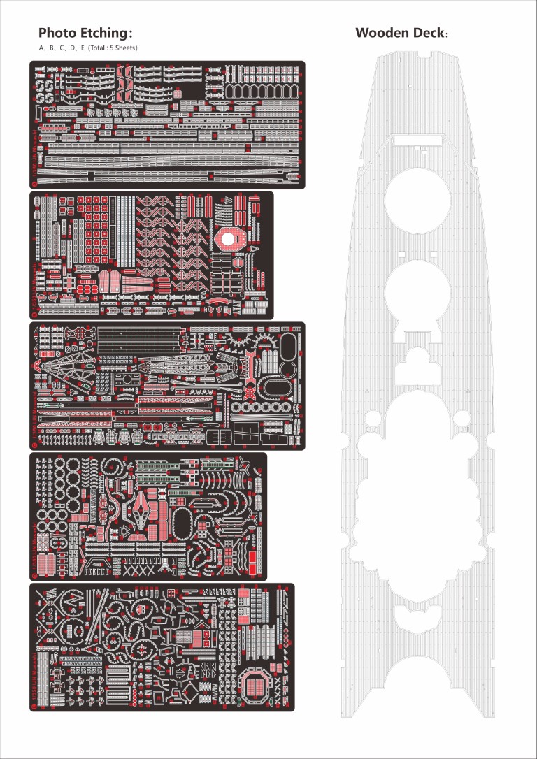 Very Fire 1/350 IJN Musashi Detail Up Set (For Very Fire) BELBV350903UP ...
